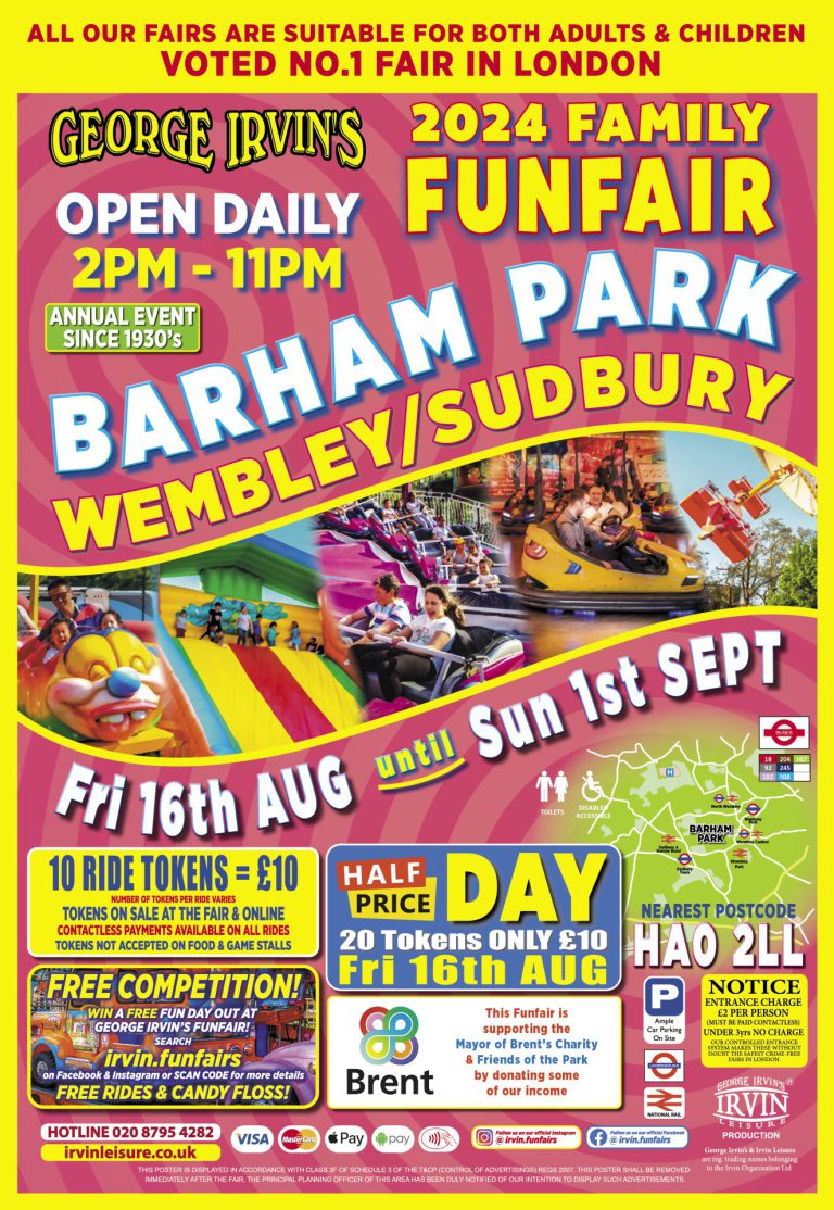 Barham Park Summer Funfair in Wembley, North London