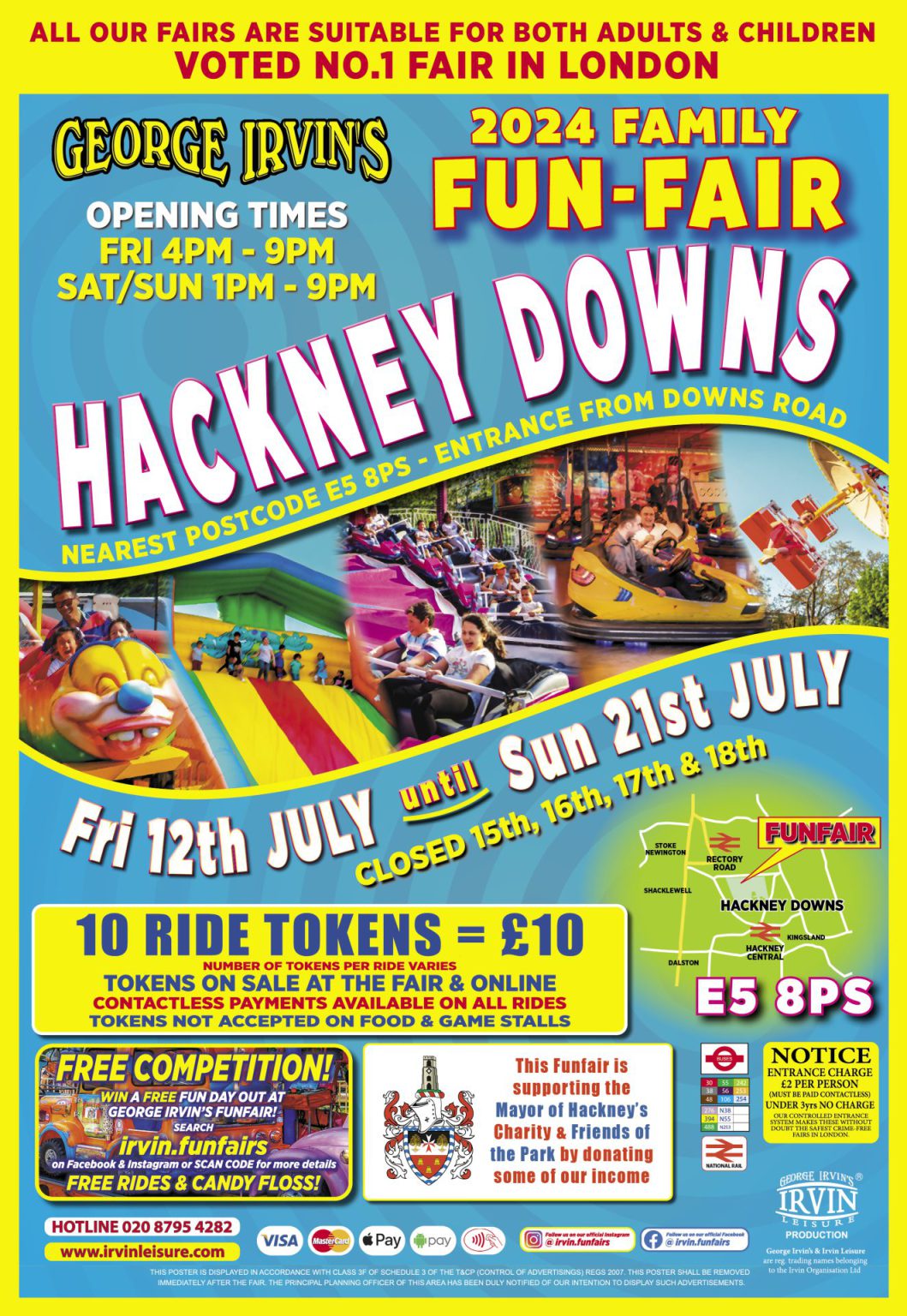 Hackney Downs Park Family Funfair - E5 8PS - Irvin Leisure
