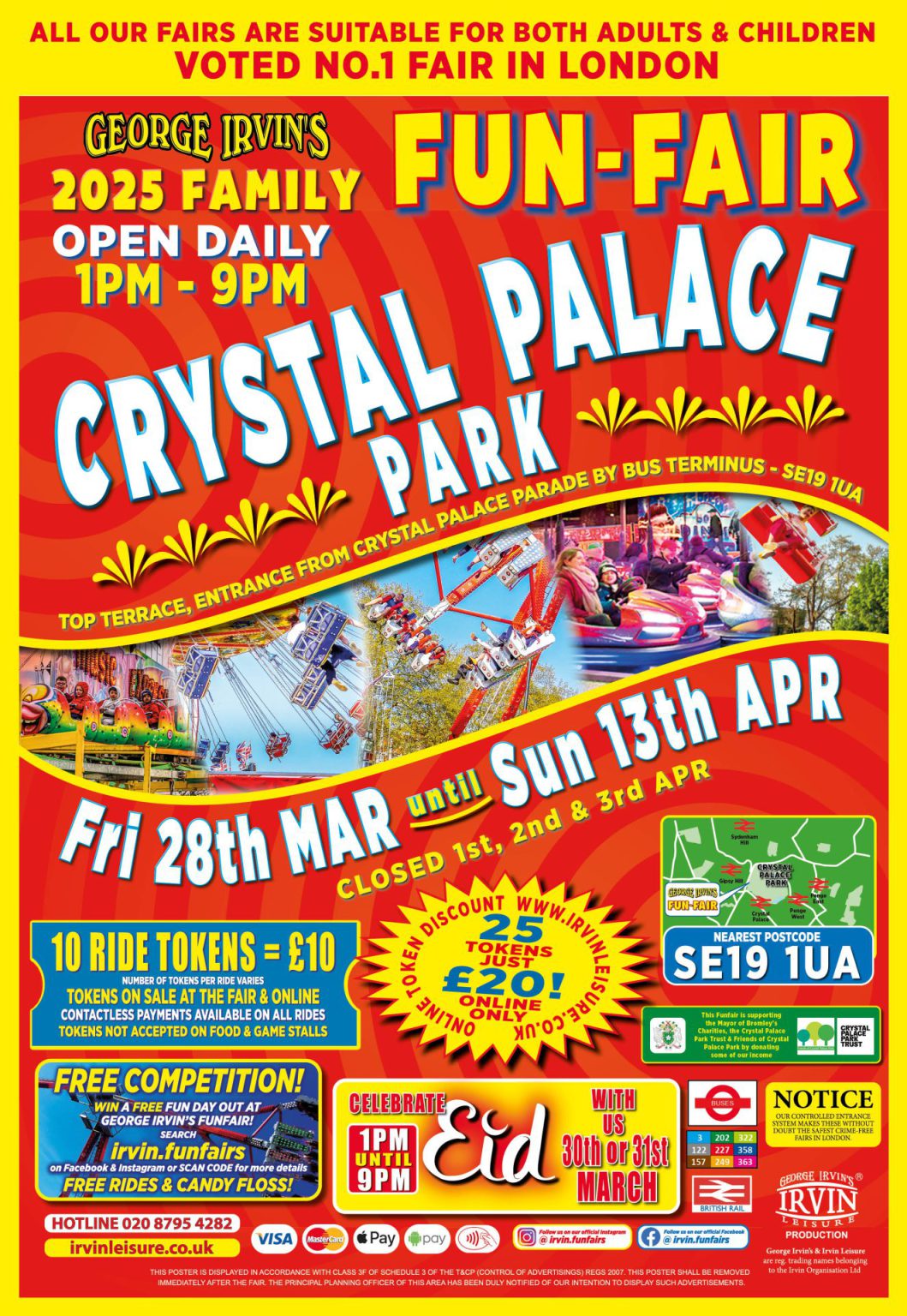 Crystal Palace Park Family Funfair Spring 2025 | Irvin Leisure