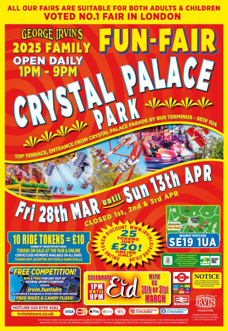 Crystal Palace Park Family Funfair Spring 2025 | Irvin Leisure