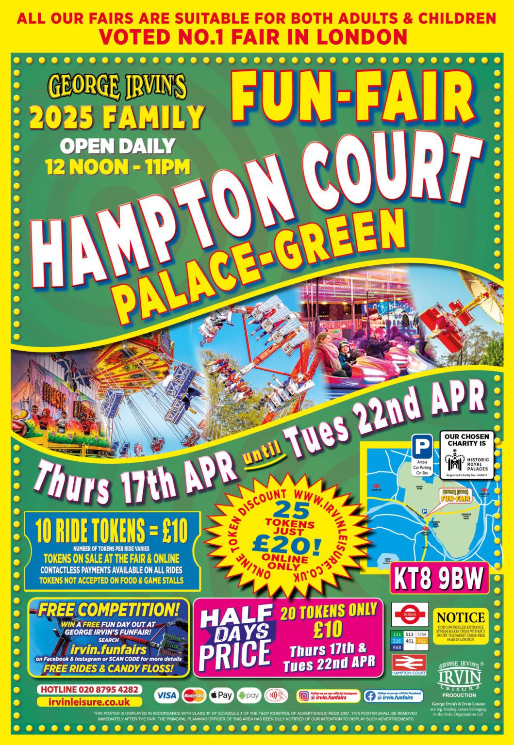 Hampton Court Palace Green Easter Funfair 2025 | Irvin Leisure