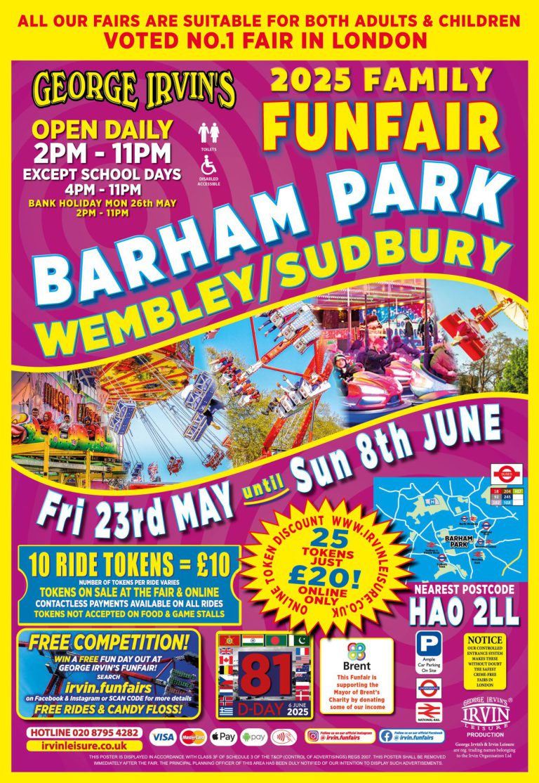 Barham Park Funfair in Wembley, North London