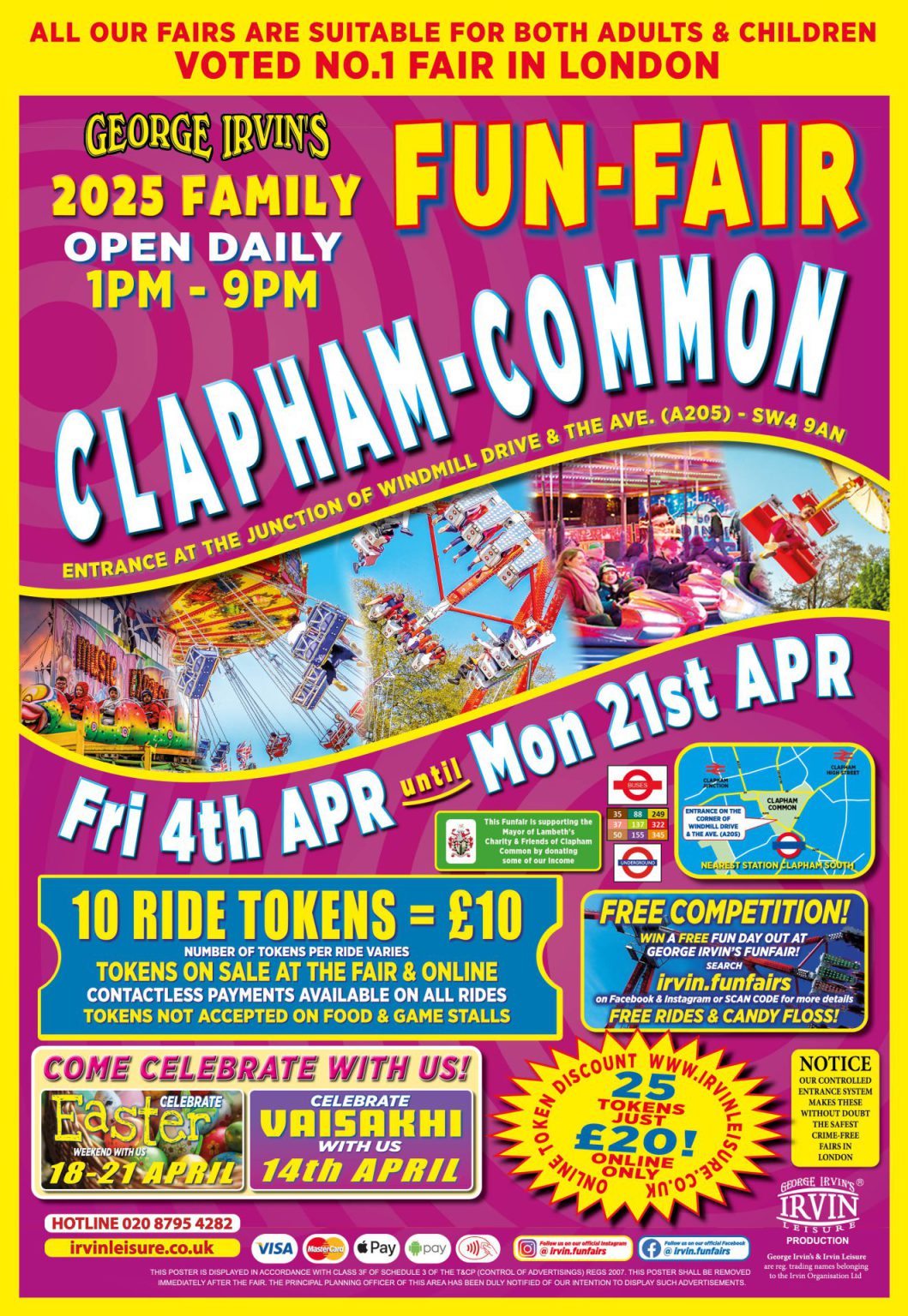 Clapham Common Easter Funfair 2024 | Irvin Leisure