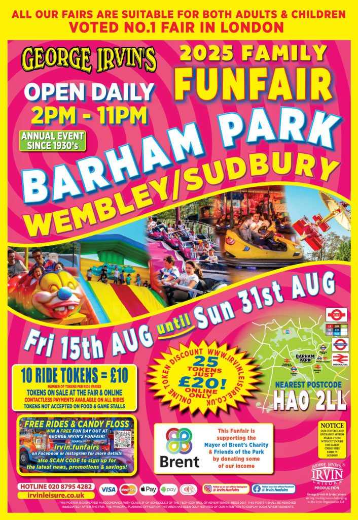 Barham Park Funfair in Wembley, North London